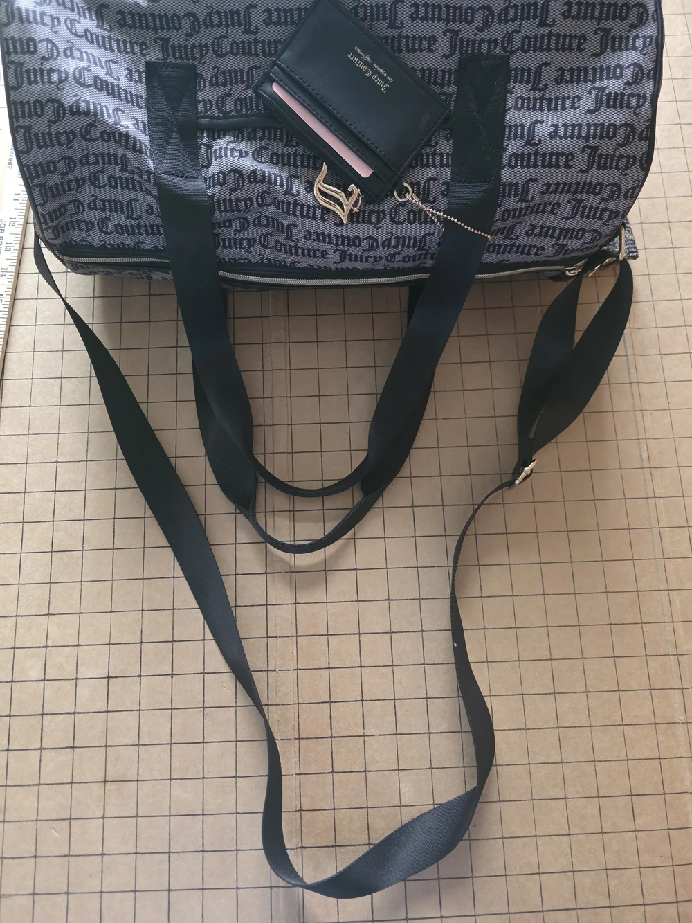 Juicy Couture | Bags | Juicy Couture Monogram Duffel Wallet Set ...